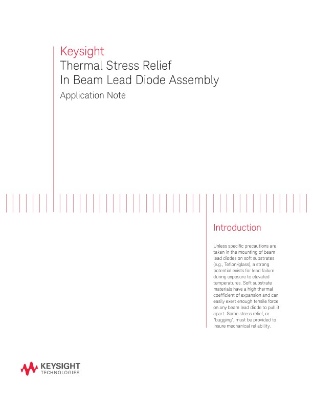 Thermal Stress Relief In Beam Lead Diode Assembly PDF Asset Page | Keysight