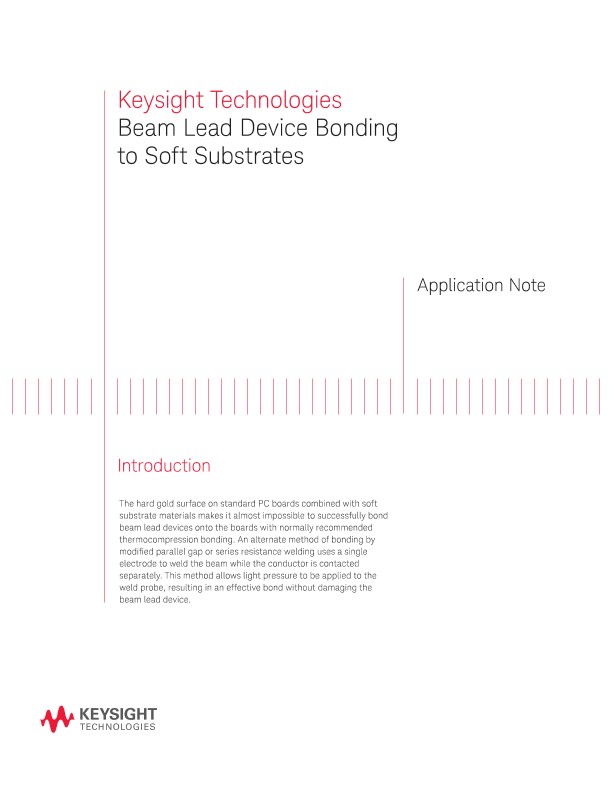 Beam Lead Device Bonding to Soft Substrates PDF Asset Page | Keysight