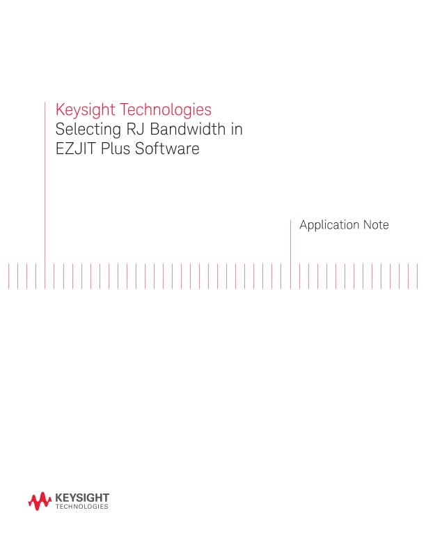 Selecting Random Jitter (RJ) Bandwidth in EZJIT Plus Software PDF Asset ...