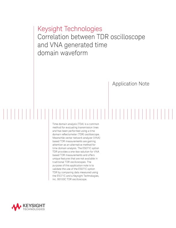 Correlation between TDR Oscilloscope and VNA Option TDR PDF Asset Page ...
