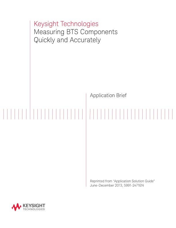 Measuring BTS Components Quickly and Accurately PDF Asset Page | Keysight