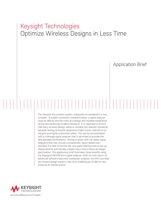 Optimize Wireless Designs in Less Time PDF Asset Page | Keysight