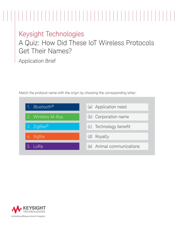 How IoT Wireless Protocols Got Their Names PDF Asset Page | Keysight