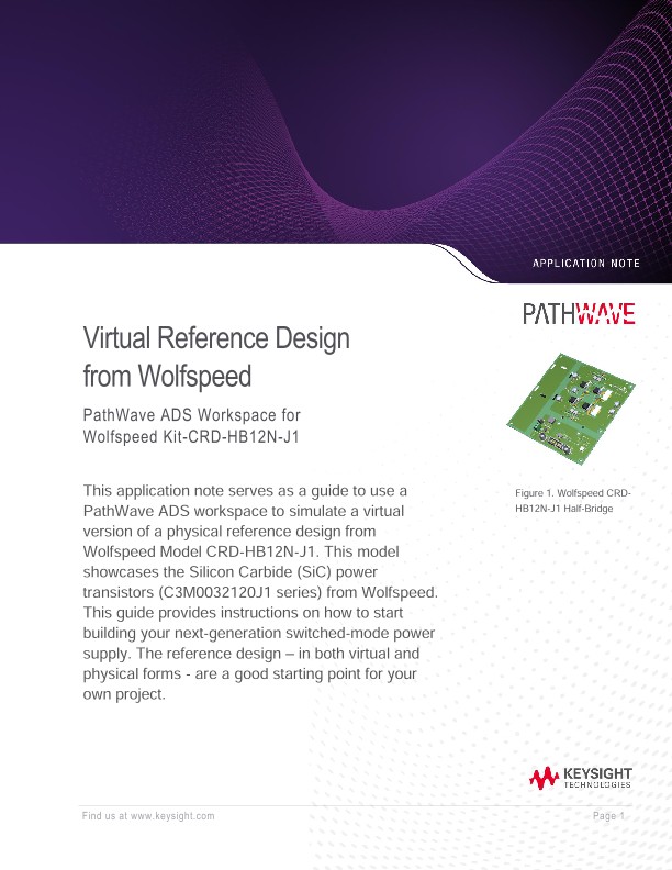 Virtual Reference Design from Wolfspeed PDF Asset Page | Keysight