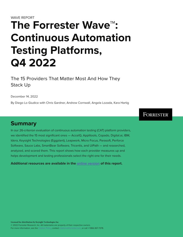 The Forrester Wave™: Continuous Automation Testing Platforms, Q4 2022 ...