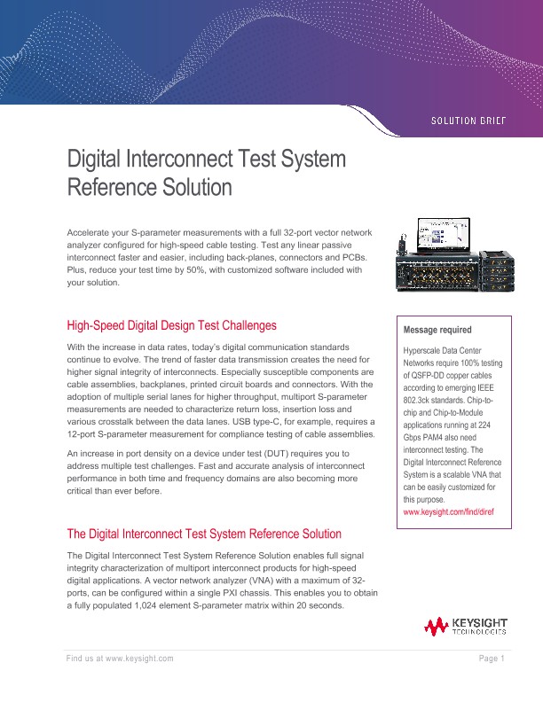 Digital Interconnect Test System Reference Solution PDF Asset Page ...