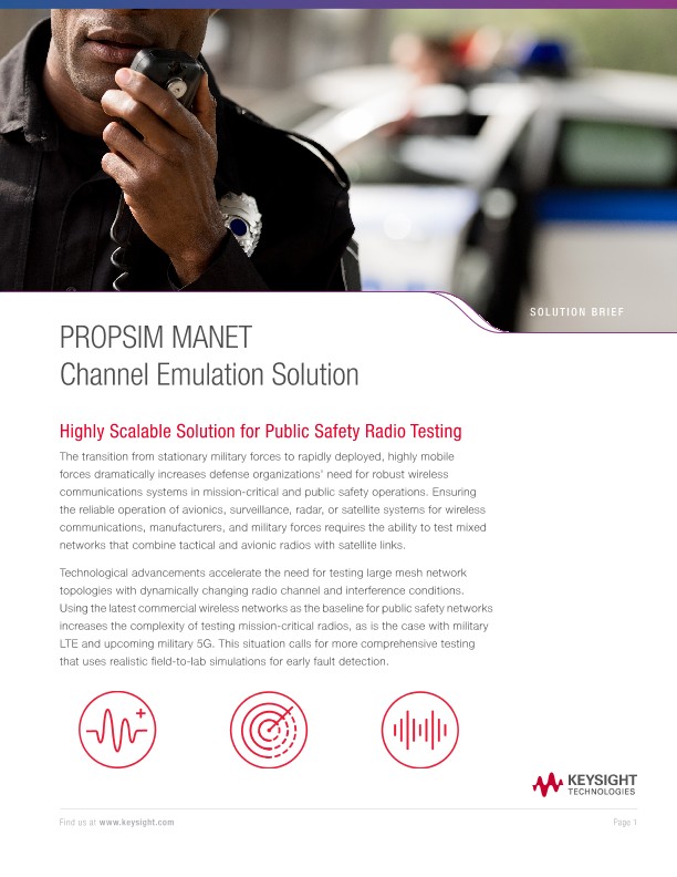 PROPSIM MANET Channel Emulation Solution PDF Asset Page | Keysight