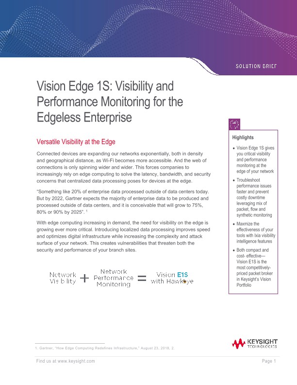 Vision Edge 1S: Visibility and Performance Monitoring for the Edgeless ...