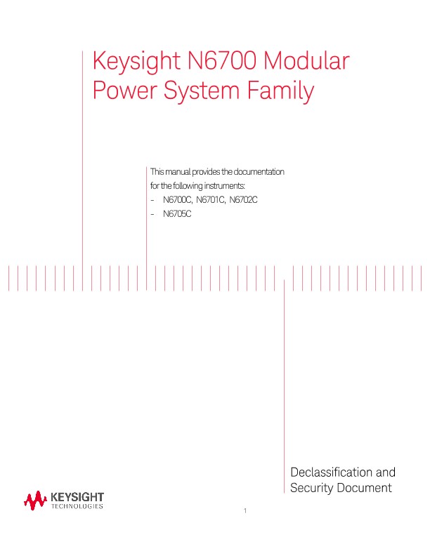 Declassification and Security Document for N6700 Modular Power System ...
