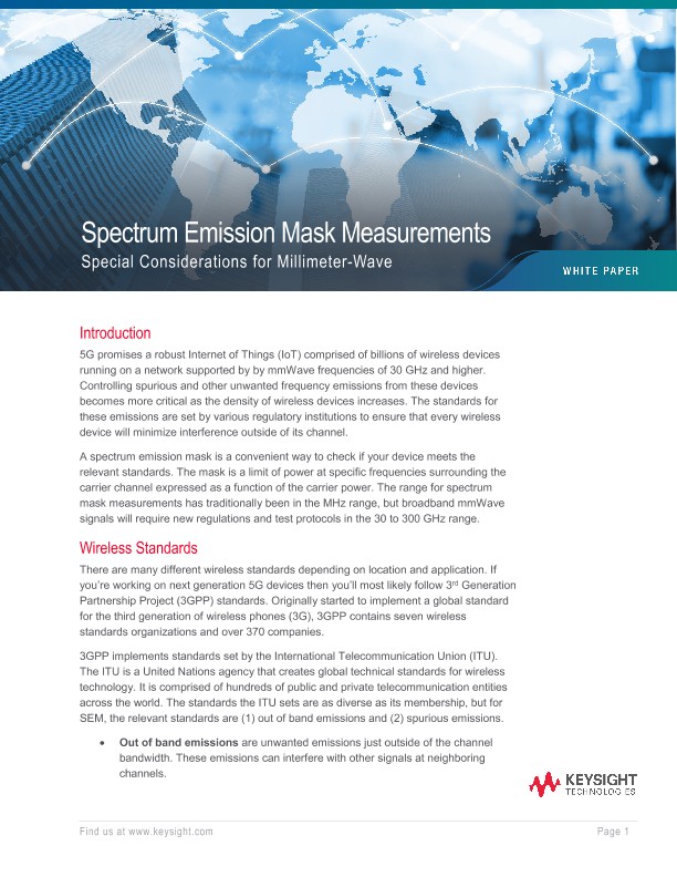 Spectrum Emission Mask Measurements Special Considerations for ...