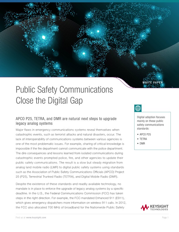 Public Safety Communications Close the Digital Gap PDF Asset Page ...