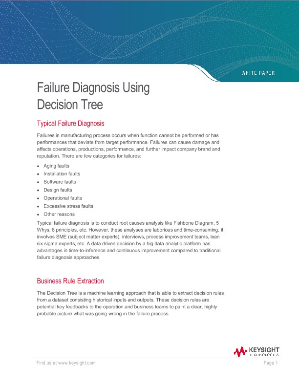 Failure Diagnosis Using Decision Tree PDF Asset Page | Keysight