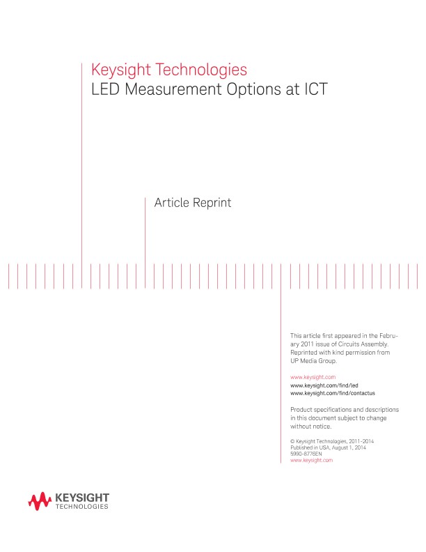 LED Measurement Options at ICT PDF Asset Page | Keysight