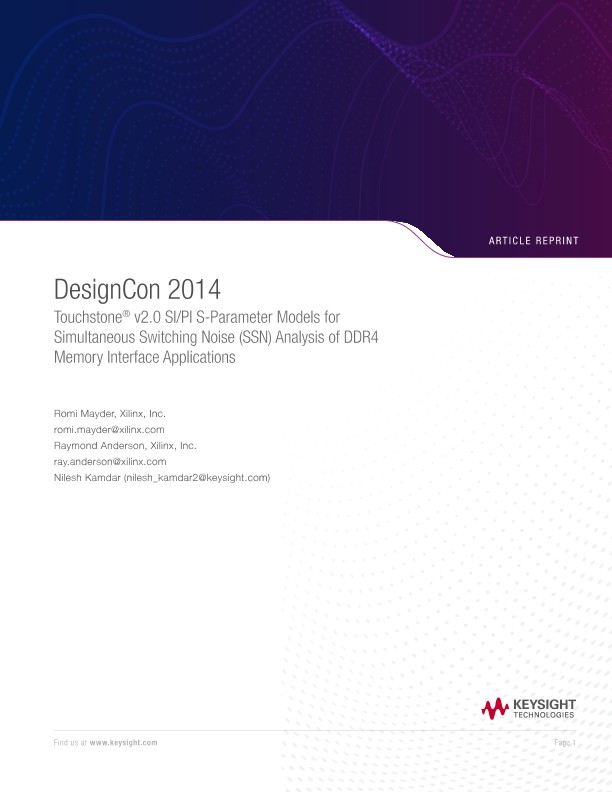 DesignCon 2014 PDF Asset Page | Keysight