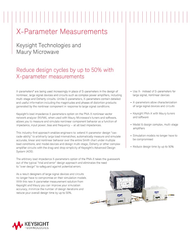 X-Parameter Measurements PDF Asset Page | Keysight