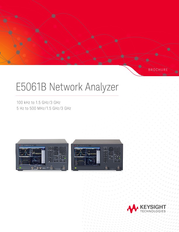 E5061B Network Analyzer, 100 kHz to 1.5 GHz/3 GHz, 5 Hz to 3 GHz PDF ...