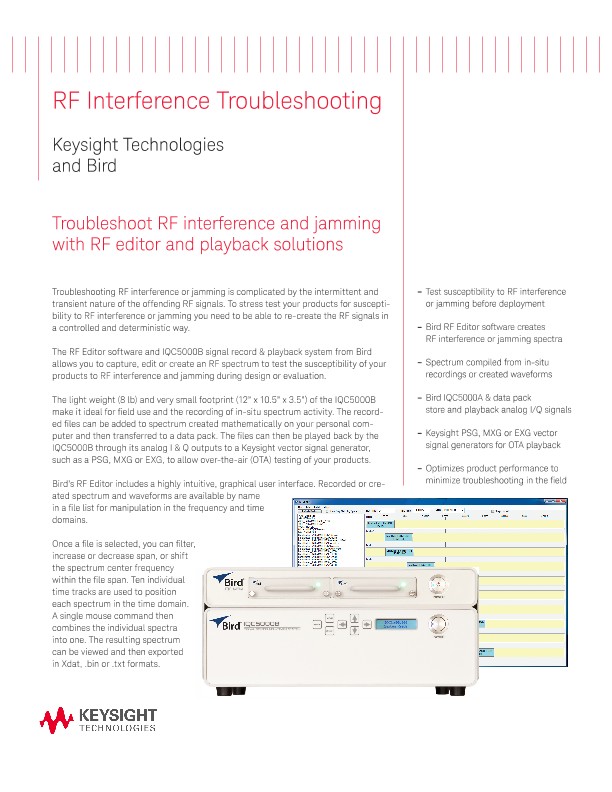RF Interference Troubleshooting PDF Asset Page | Keysight