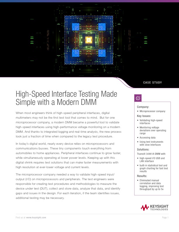 High-Speed Interface Testing Made Simple with a Modern DMM PDF Asset ...