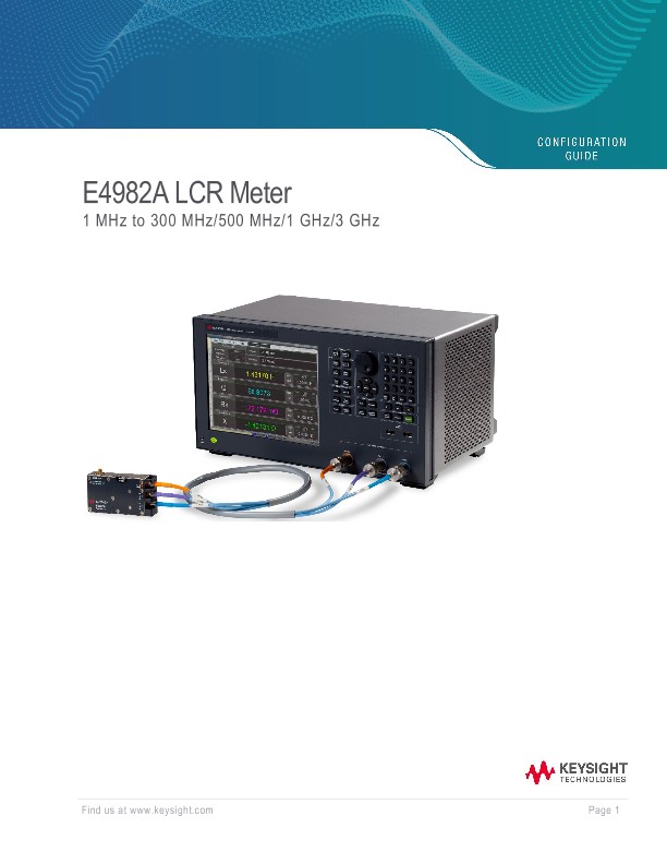 E4982A LCR Meter PDF Asset Page | Keysight