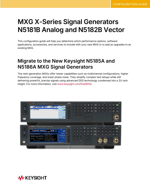 MXG X-Series Signal Generators N5181B Analog and N5182B Vector PDF ...