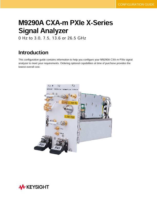 M9290A CXA-m PXIe X-Series Signal Analyzer PDF Asset Page | Keysight