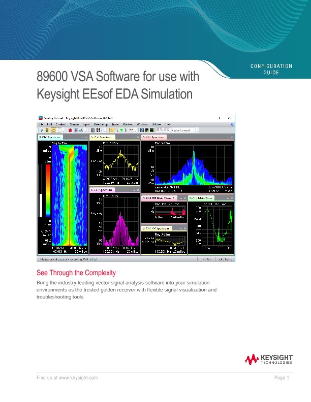 89600 VSA Software for use with Keysight EEsof EDA Simulation PDF Asset ...