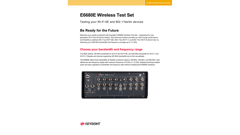 E6680E Wireless Test Set | Keysight