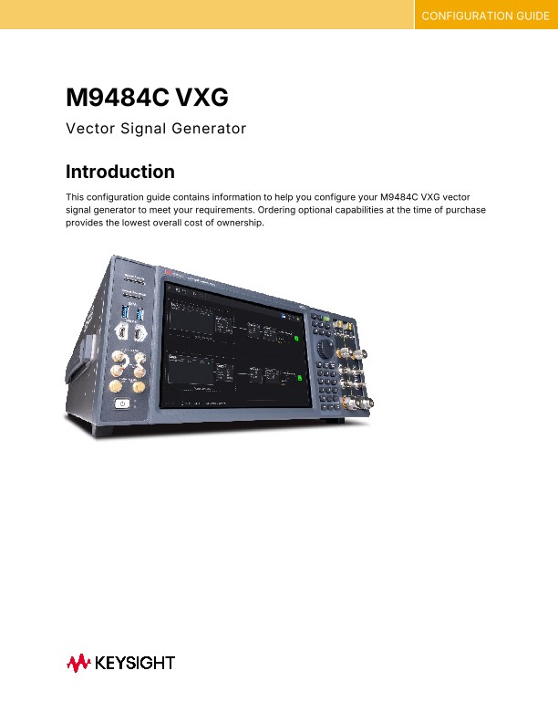 M9484C VXG, Vector Signal Generator PDF Asset Page | Keysight