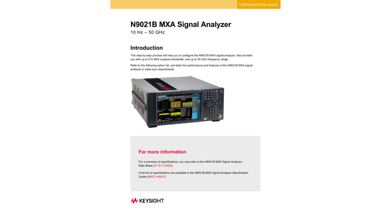 N9021B MXA 信号分析仪，10 Hz 至 50 GHz | Keysight