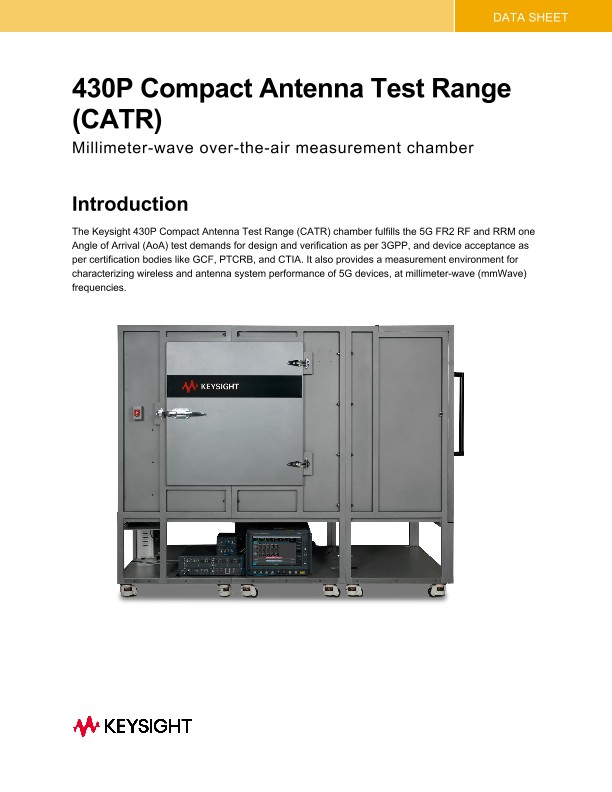 430P Compact Antenna Test Range (CATR) PDF Asset Page | Keysight
