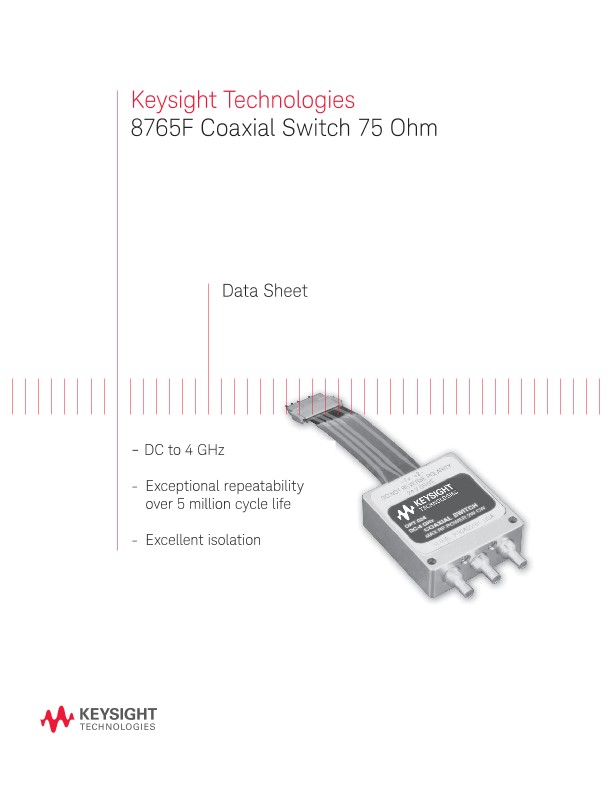 8765F Coaxial Switch 75 Ohm PDF Asset Page | Keysight