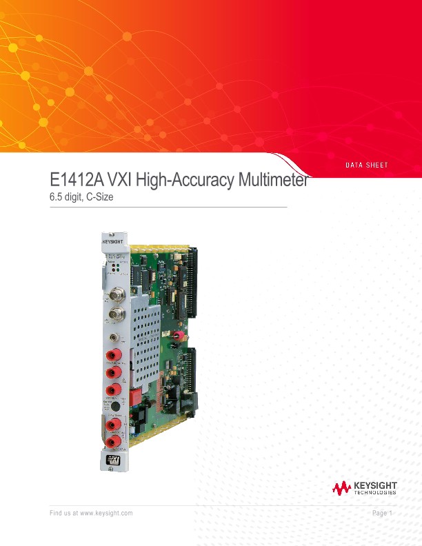E1412A 6.5-Digit High-Accuracy Multimeter, C-Size PDF Asset Page | Keysight