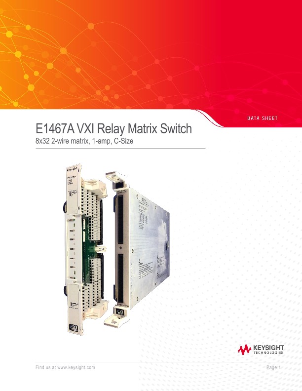 Keysight E1467A 8x32 Relay Matrix Switch Technical Specifications PDF ...