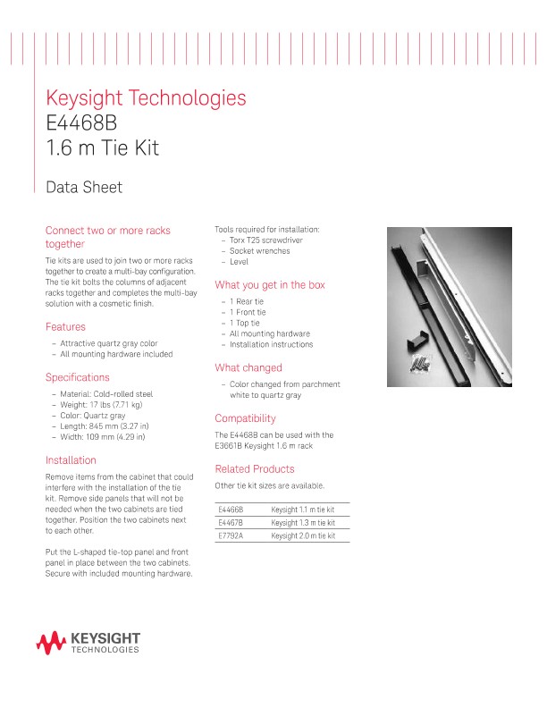 E4468B 1.6m Tie Kit PDF Asset Page | Keysight