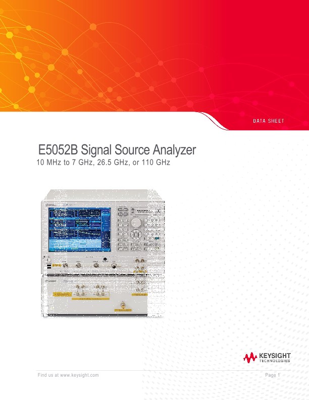 E5052B Signal Source Analyzer PDF Asset Page | Keysight