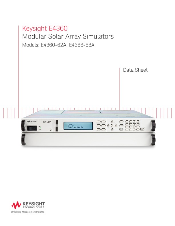 E4360 Modular Solar Array Simulators PDF Asset Page | Keysight