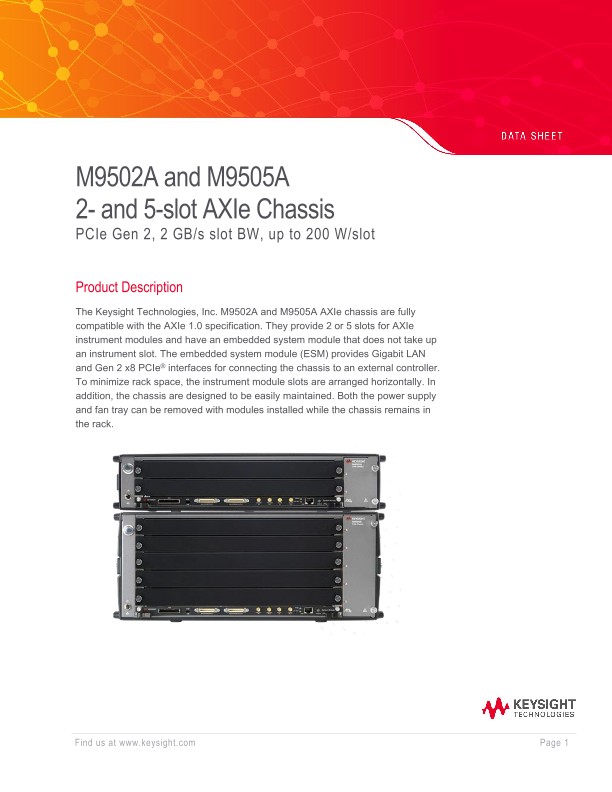 M9502A and M9505A 2- and 5-slot AXIe Chassis PDF Asset Page | Keysight