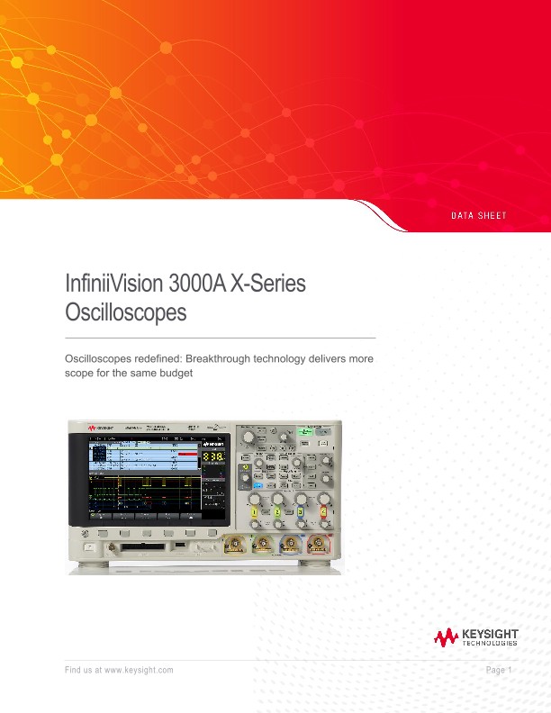 InfiniiVision 3000 X-Series Oscilloscopes PDF Asset Page | Keysight