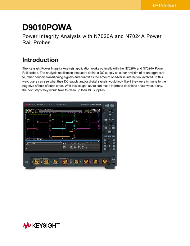 D9010POWA Power Integrity Analysis with N7020A and N7024A Power Rail ...