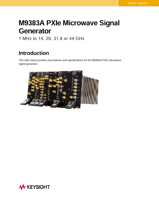 M9383A PXIe Microwave Signal Generator PDF Asset Page | Keysight