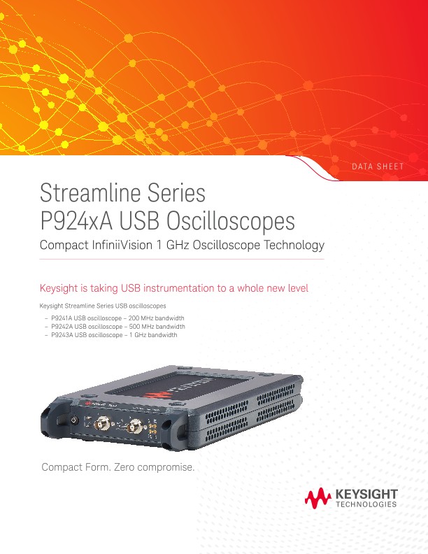 Streamline Series P924xA USB Oscilloscopes PDF Asset Page | Keysight