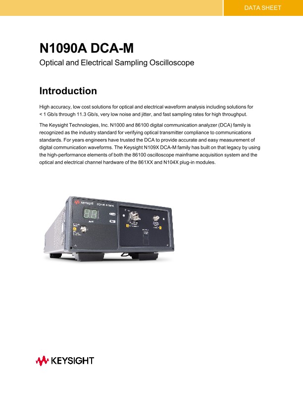 N1090A DCA-M PDF Asset Page | Keysight