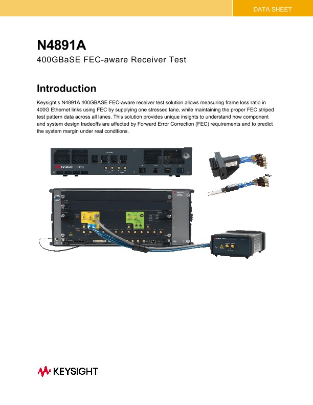 N4891A – 400GBASE FEC-aware Receiver Test PDF Asset Page | Keysight