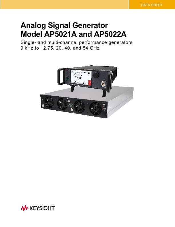 Analog Signal Generator Model AP5021A and AP5022A PDF Asset Page | Keysight