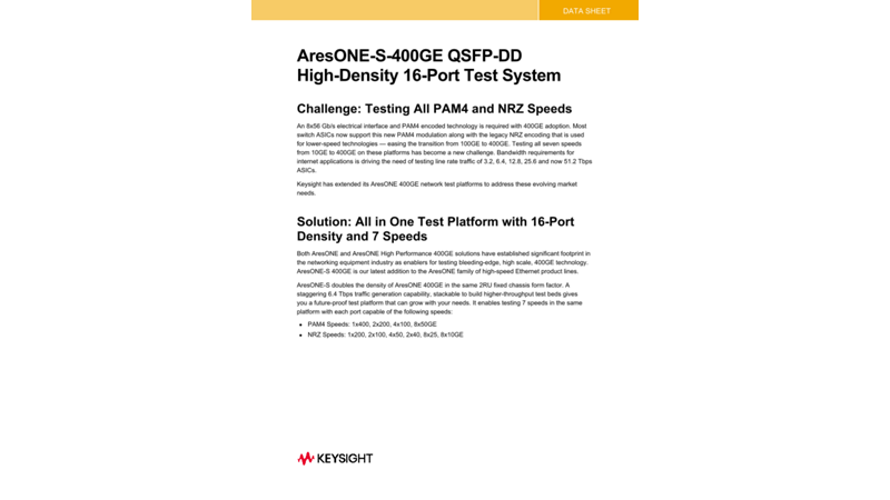 AresONE-S 400GE | Keysight