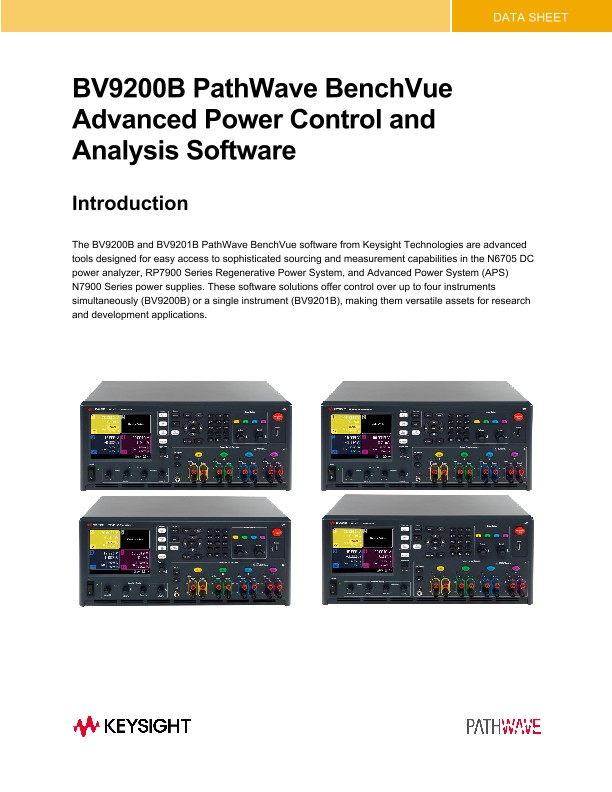 BV9200B PathWave BenchVue Advanced Power Control and Analysis Software ...