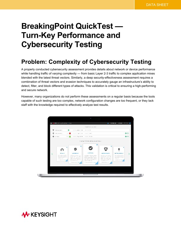 BreakingPoint QuickTest—Turn-Key Performance and Cybersecurity Testing ...