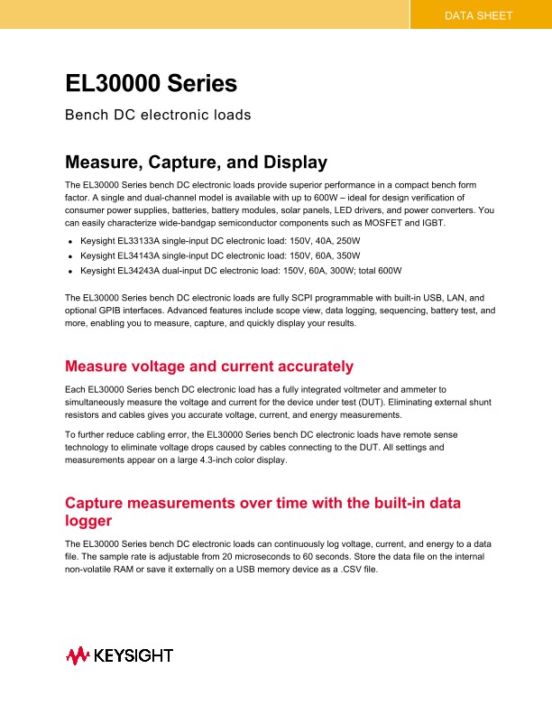 EL30000 Series PDF Asset Page | Keysight