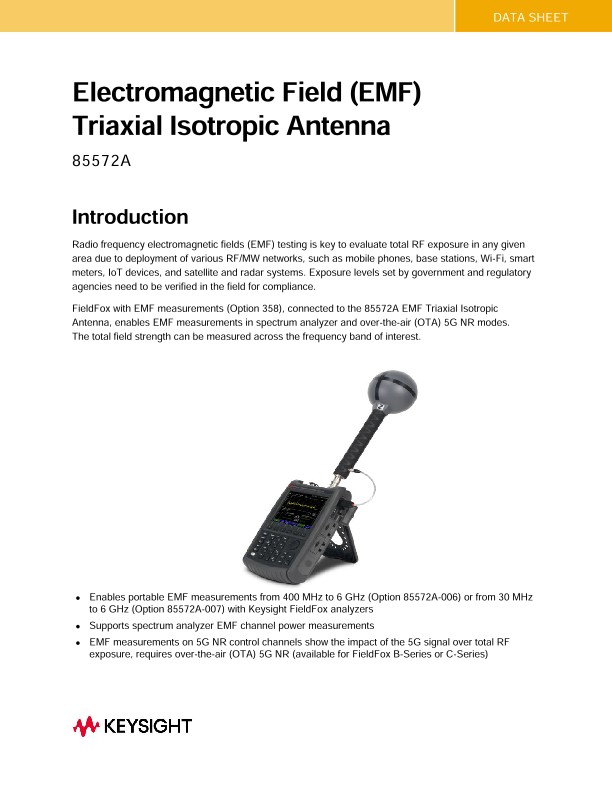 Electromagnetic Field (EMF) Triaxial Isotropic Antenna PDF Asset Page ...