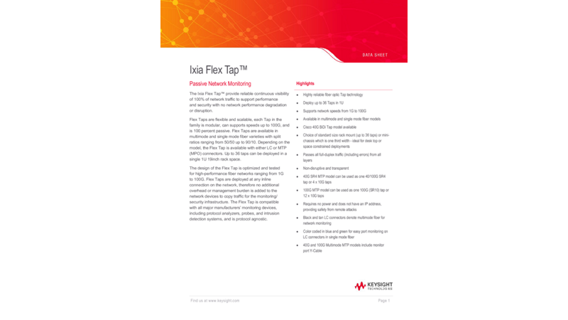 Flex Tap 无源光纤分接器 | 是德科技